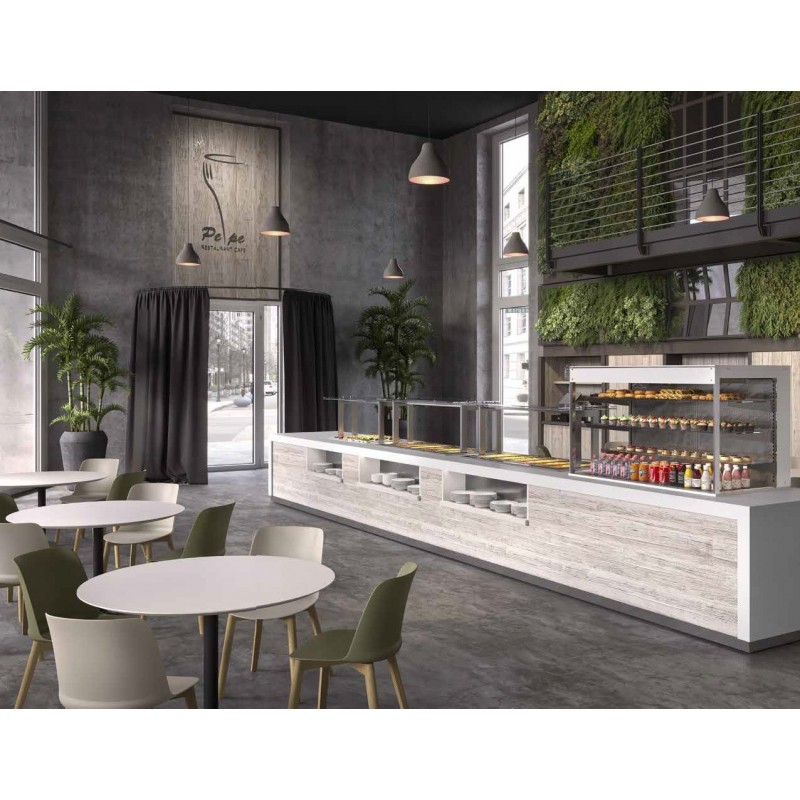 Mueble placa fría Gastrobuffet Infrico para 3 GN 1/1 y línea de fondo ...